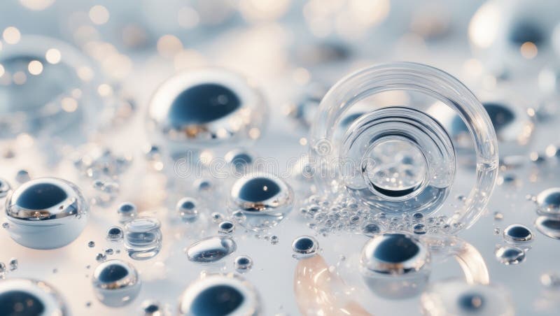 Circular Objects Floating in a Bubbly Liquid Stock Photo - Image of ...