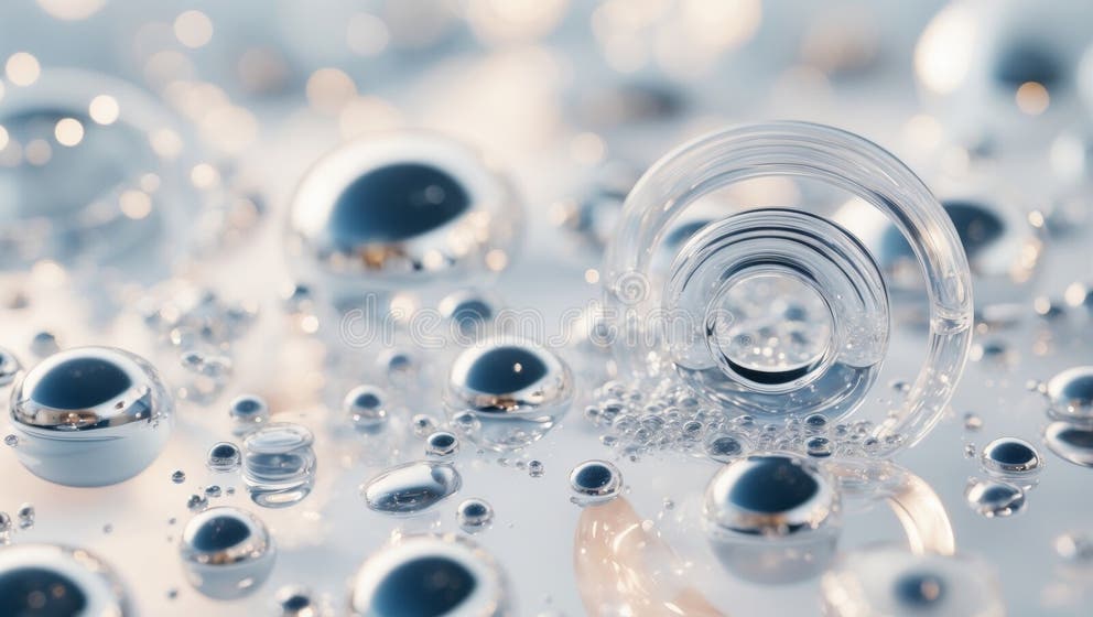 Circular Objects Floating in a Bubbly Liquid Stock Photo - Image of ...