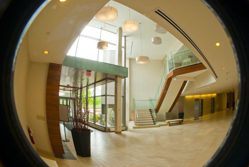Circular Office Building Lobby Stock Image - Image of furniture ...