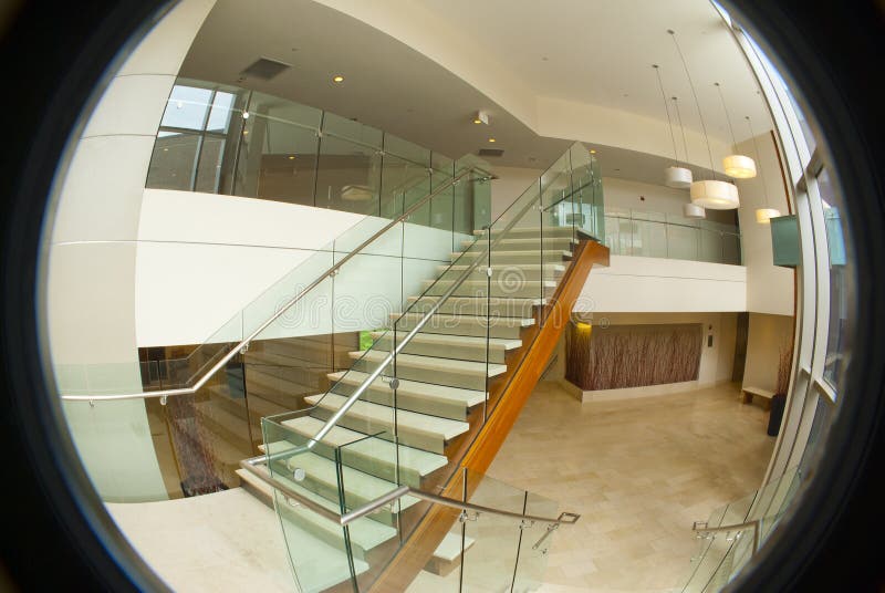 Circular Office Building Lobby Stock Photo - Image of elegance, lamp ...