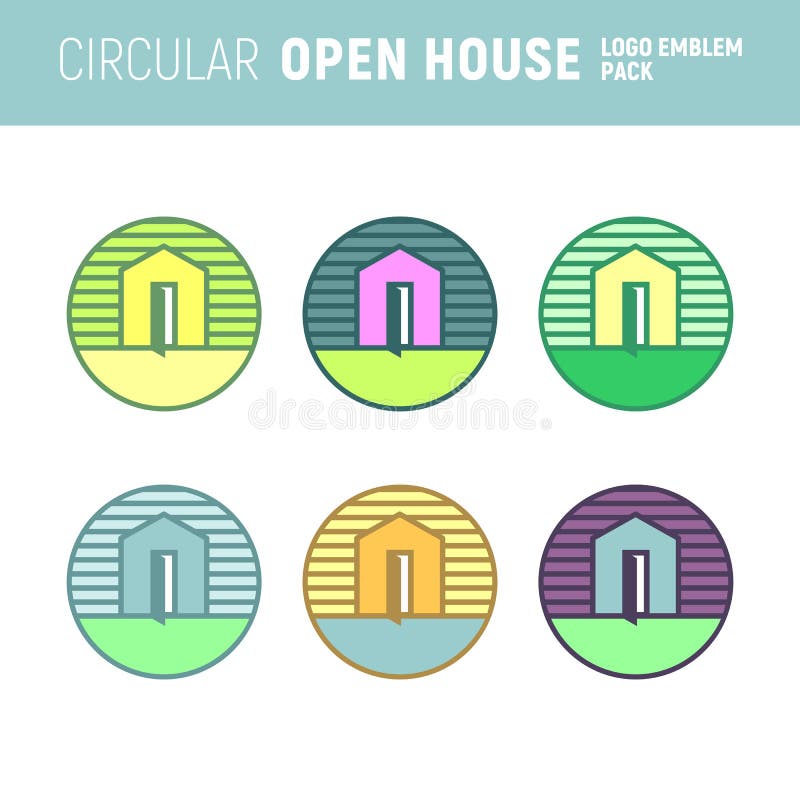 Circular Open House Logo Emblem Vector Graphic Stock Vector ...