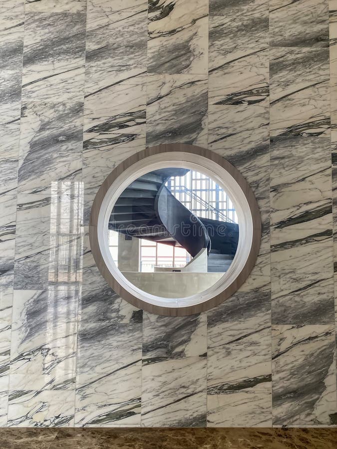 Circular Opening in a Marble Wall Stock Photo - Image of swirl, black ...