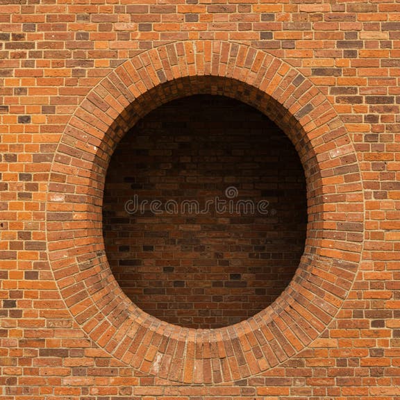 A Circular Opening is Set within a Wall Made of Reddish-brown Bricks ...