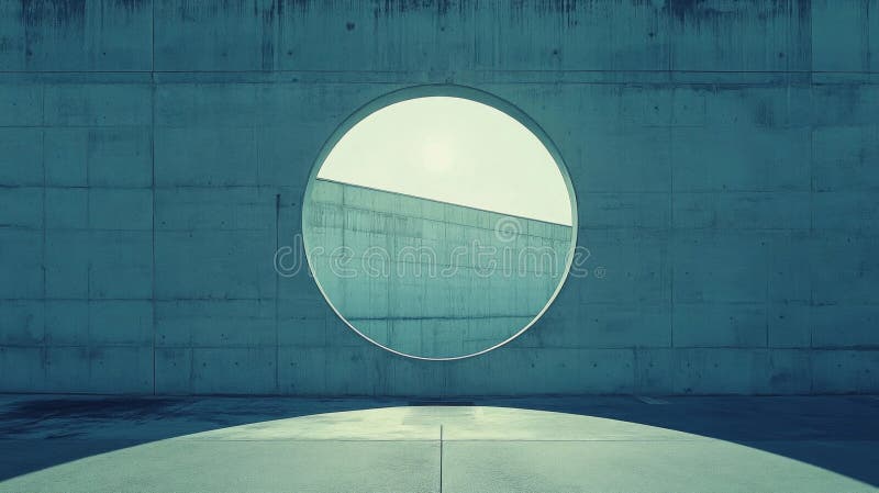 Circular Opening in a Teal Stone Wall Stock Illustration - Illustration ...