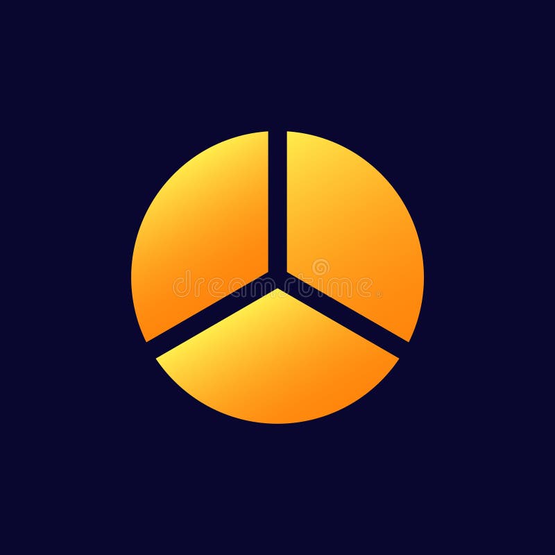 Circular Orange Graph Icon Divided into Three Equal Segments ...