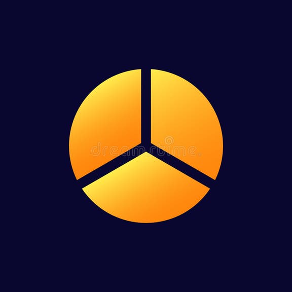 Circular Orange Graph Icon Divided into Three Equal Segments ...