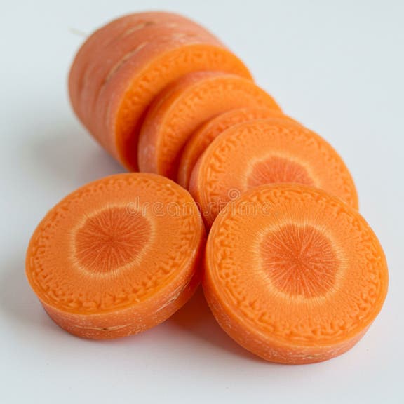 Circular Orange Objects Resembling Carrot Slices are Arranged on a ...