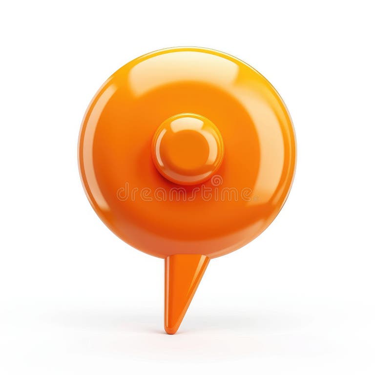 Orange Glossy Speech Bubble 3D Render Stock Illustration - Illustration ...