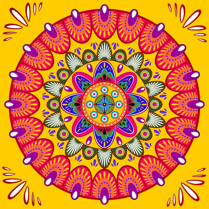 Circular Ornament. a Combination of Geometric Shapes Stock Vector ...