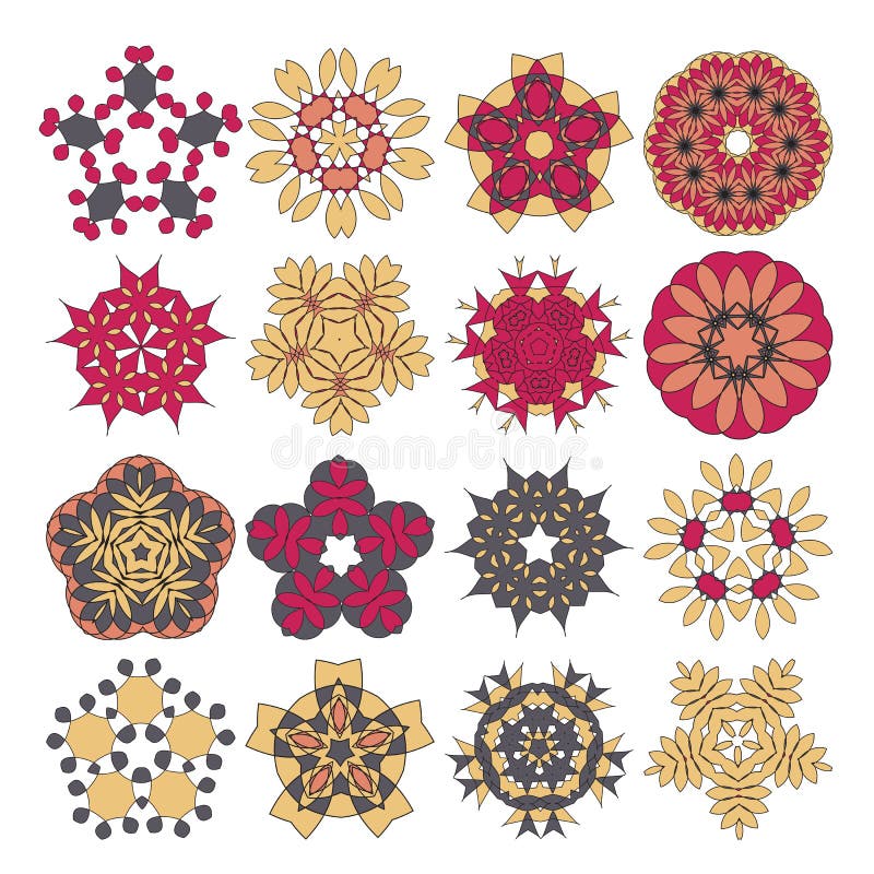 Circular Ornament Design on a White Background Stock Illustration ...