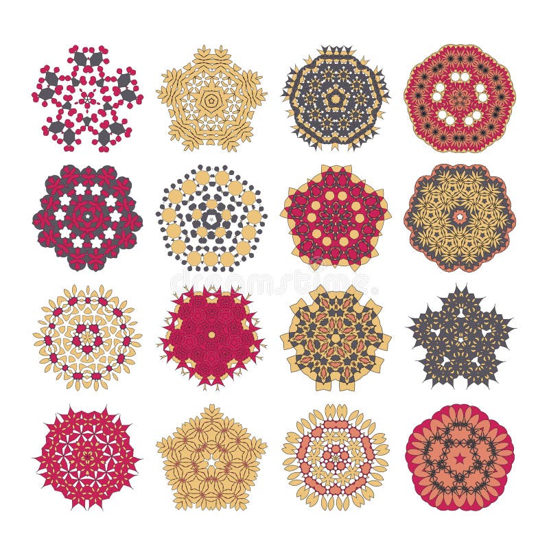 Circular Ornament Design on a White Background Stock Illustration ...