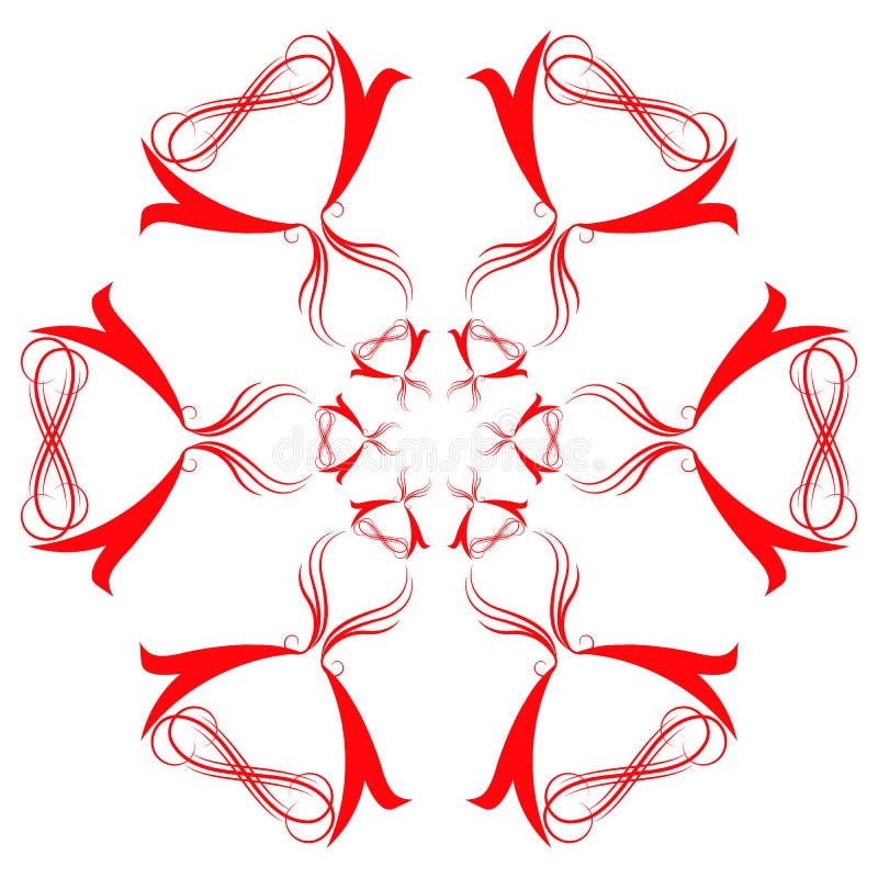 Circular Ornament of Red Color on a White Background Stock Vector ...