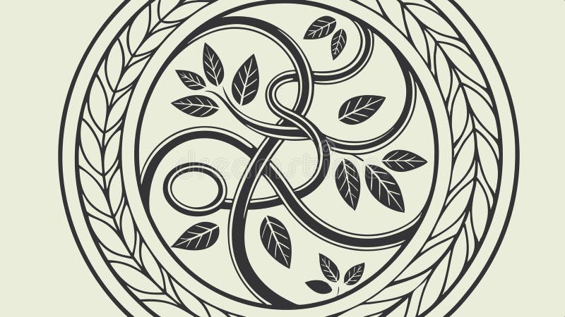 Circular Ornamental Design Tree Roots Abstract Symbol Vector Design ...