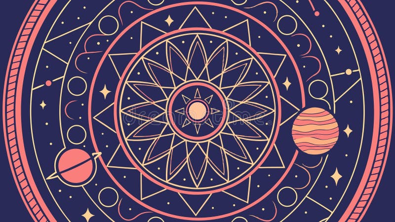 Circular Ornamental Mandala Pattern with Celestial Elements Vector Design Generative AI Stock ...