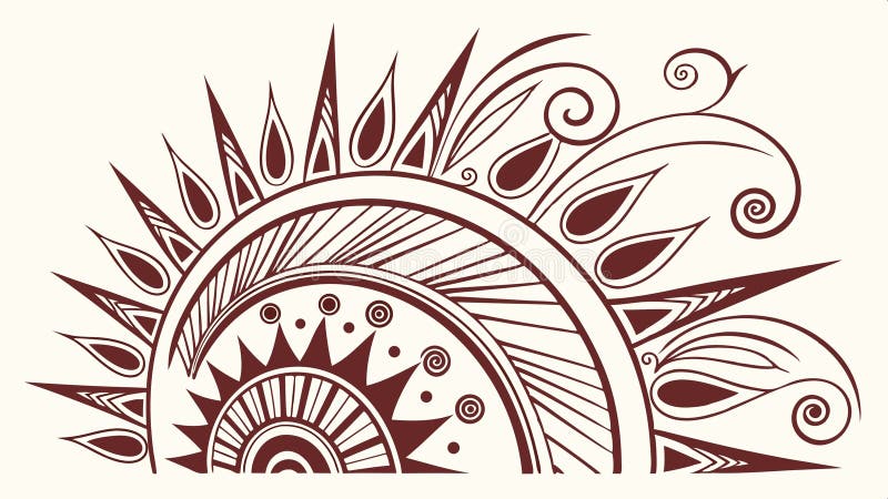 Circular Ornamental Pattern with Striped Segments, Decorative Art ...