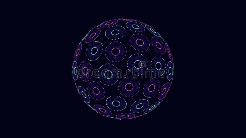 Circular Overlapping Circles Create 3d Ball Illusion Stock Video ...