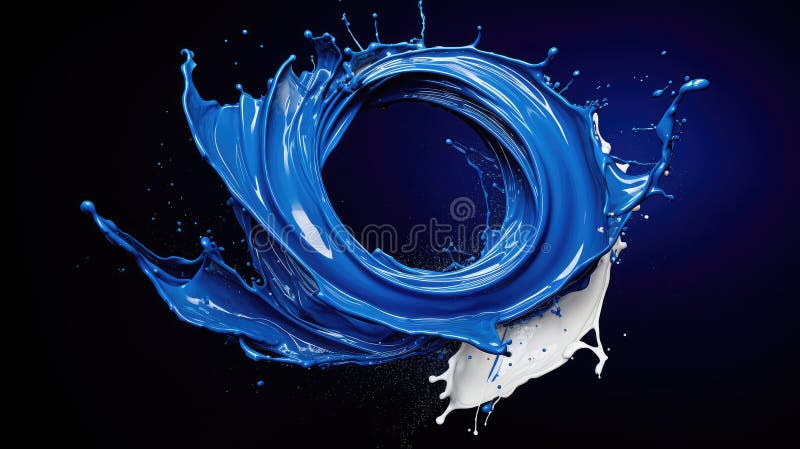 Circular paint splash blue stock illustration. Illustration of bold ...