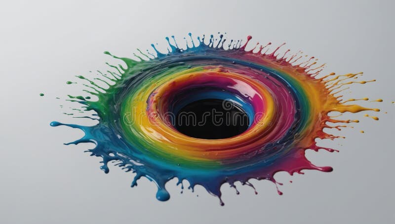 Circular Paint Splash Showing Vibrant Colors and Dynamic Movement of ...