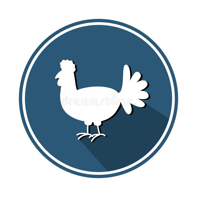 Circular Panel with Blue Free-range Chicken on White Background ...