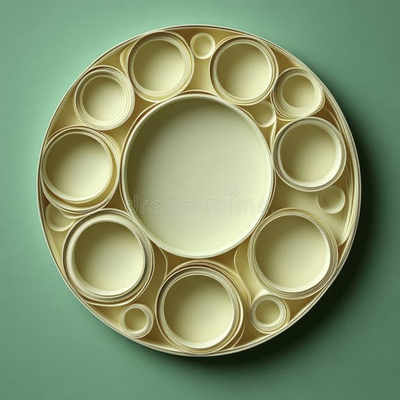 Circular Paper Quilling Design with Concentric Rings and a Central ...