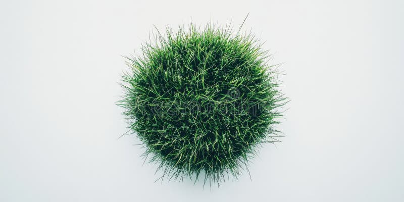 Circular Patch Green Grass Isolated White Background Nature Texture ...