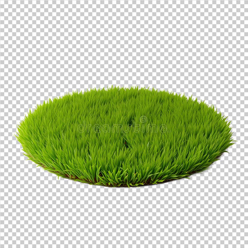 Circular Patch of Vibrant Green Grass on Transparent Background Stock ...