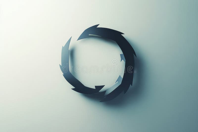 Circular Pattern of Arrows Creating a Dynamic Sense of Motion on a ...