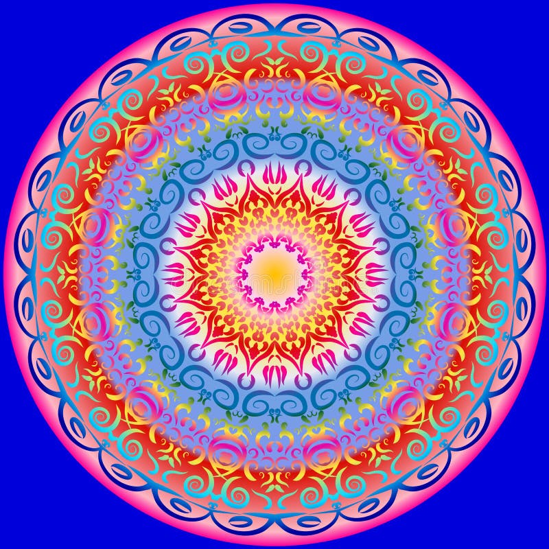 Circular Pattern in Bright Colors Stock Illustration - Illustration of ...