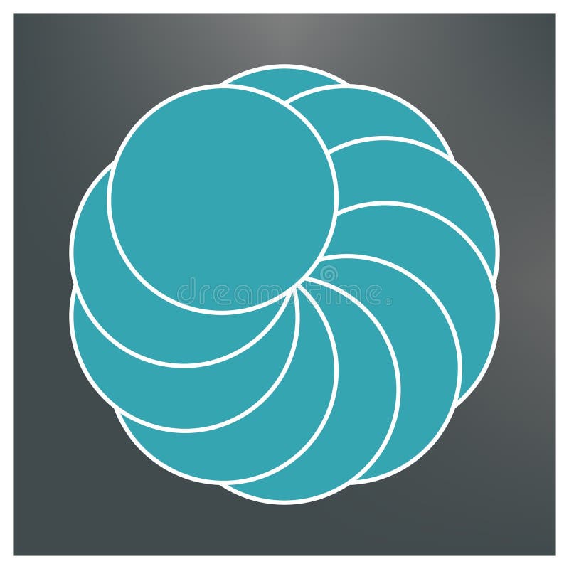 A Circular Pattern Composed of Overlapping, Crescent-shaped Segments ...