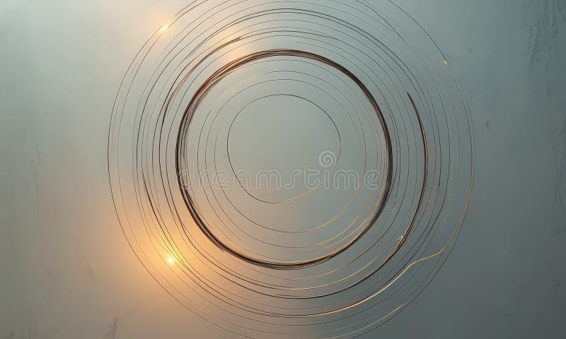 Circular Pattern Concentric Circles, with Warm Yellow Light at the ...