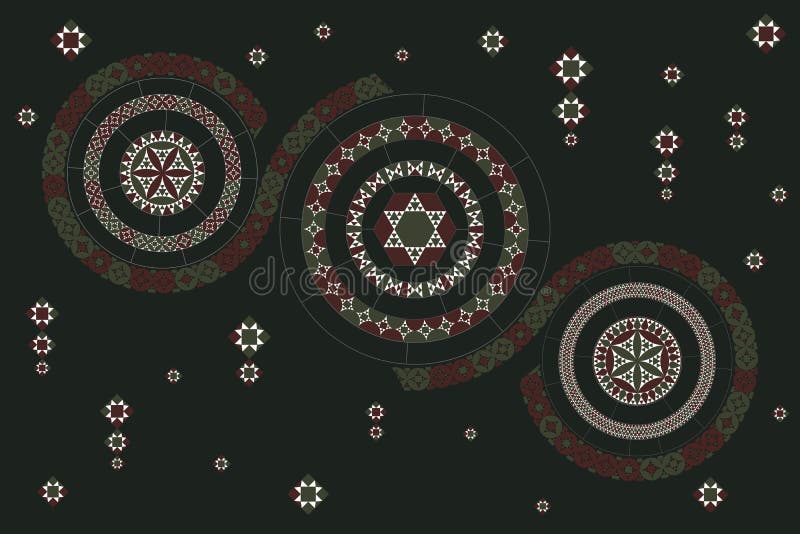 Circular Pattern in Deep Malachite Colours Stock Vector - Illustration ...