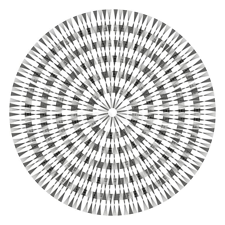 Circular Pattern Design. Abstract Radial Texture. Black White Vector ...