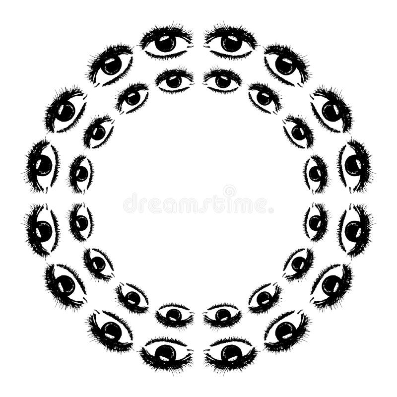 Circular Pattern of the Eye. Vector Illustration. Drawing by Hand ...