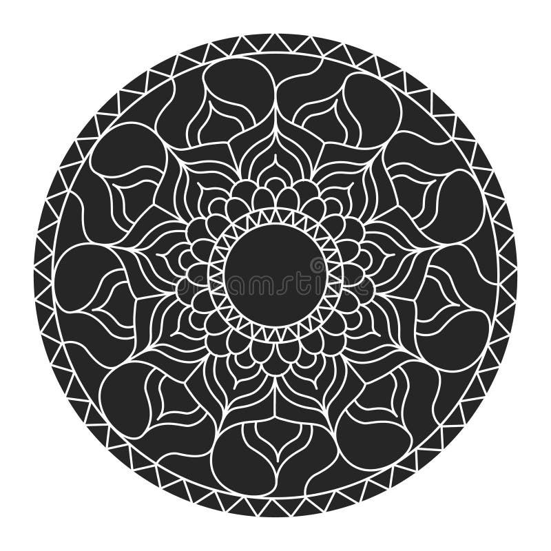 Circular Pattern, Filled Silhouette. Vector Illustration Isolated on ...