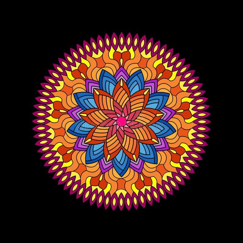 Circular Pattern, Filled Silhouette. Vector Illustration Isolated on ...