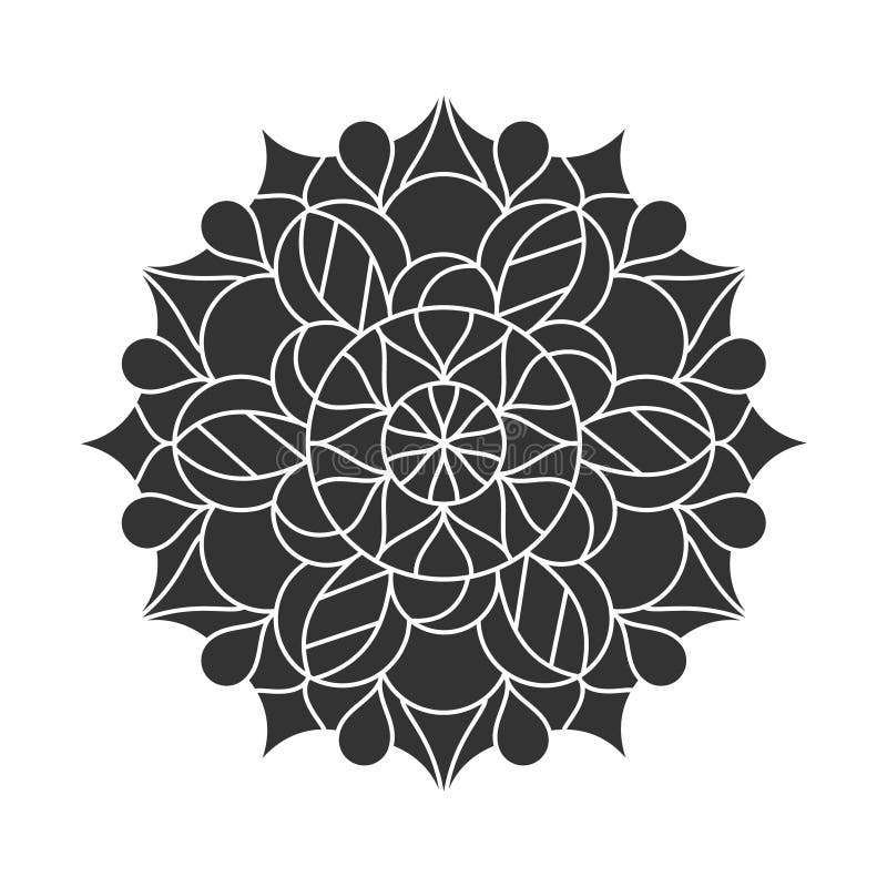 Circular Pattern, Filled Silhouette. Vector Illustration Isolated on ...