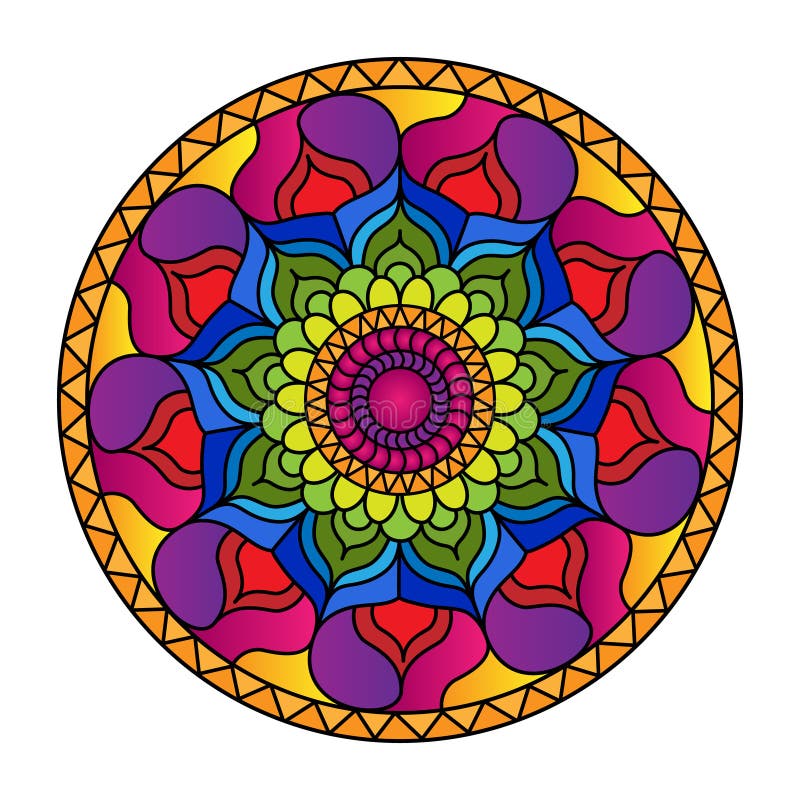 Circular Pattern, Filled Silhouette. Vector Illustration Isolated on ...