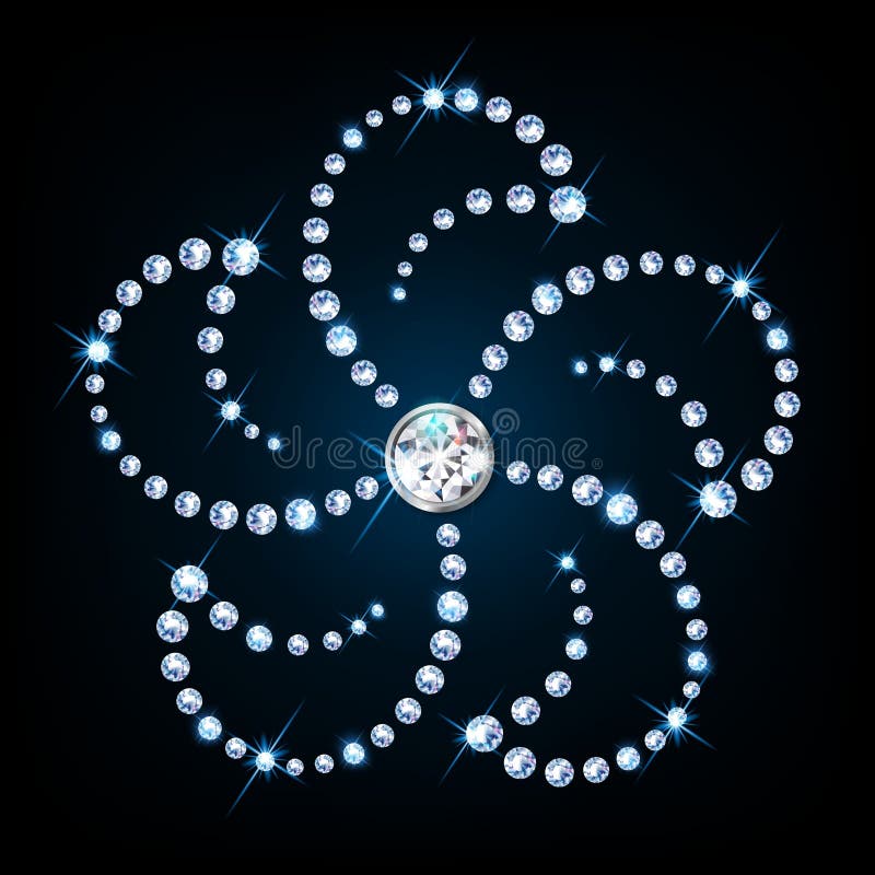 Circular Pattern Flower from Vector Diamonds Stock Illustration ...