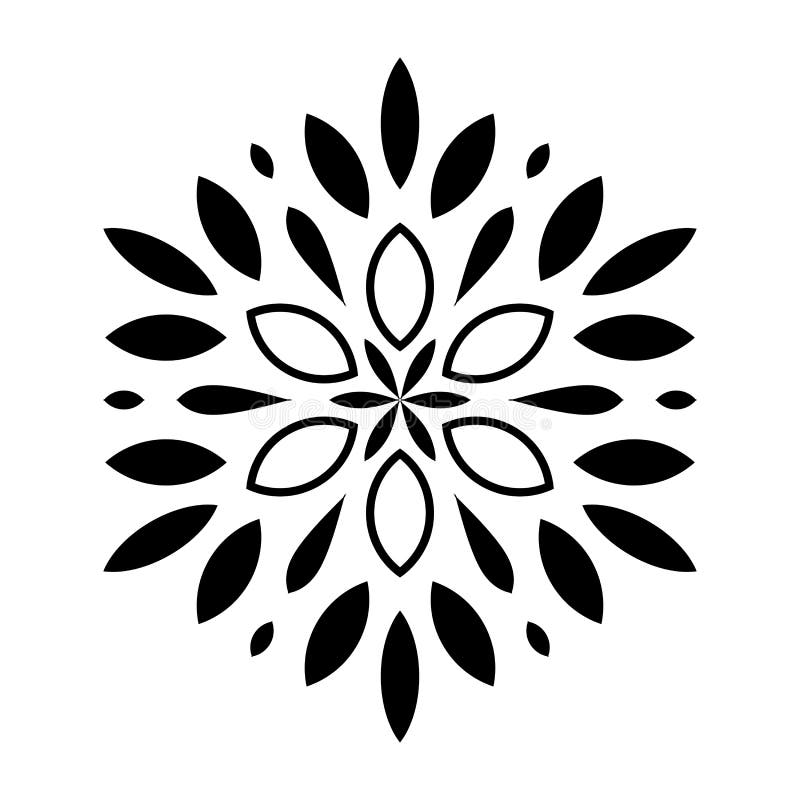 Circular Pattern. Geometric Icon. Seven Pointed Star on White ...