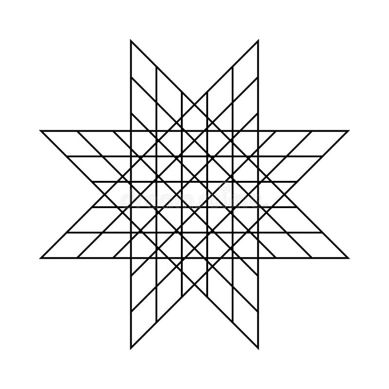 Intersecting Straight Line Pattern. Black and White Vector Illustration ...