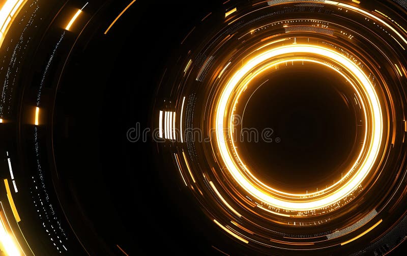 Circular Pattern of Glowing Golden Light Against a Dark Background ...