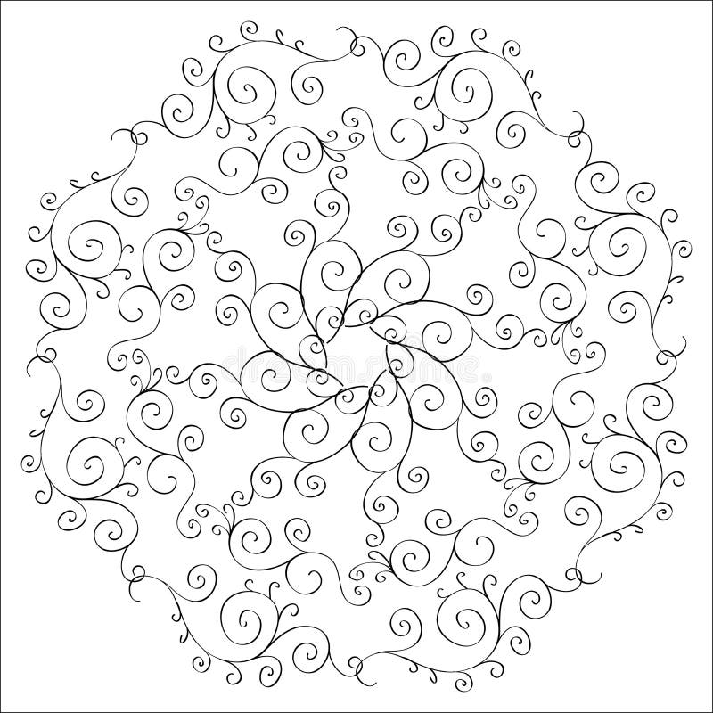 A Circular Pattern of Hand Drawn Swirls Stock Vector - Illustration of ...