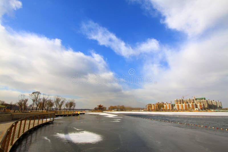 Circular Pattern on the Ice, in the River, Winter Stock Photo - Image ...