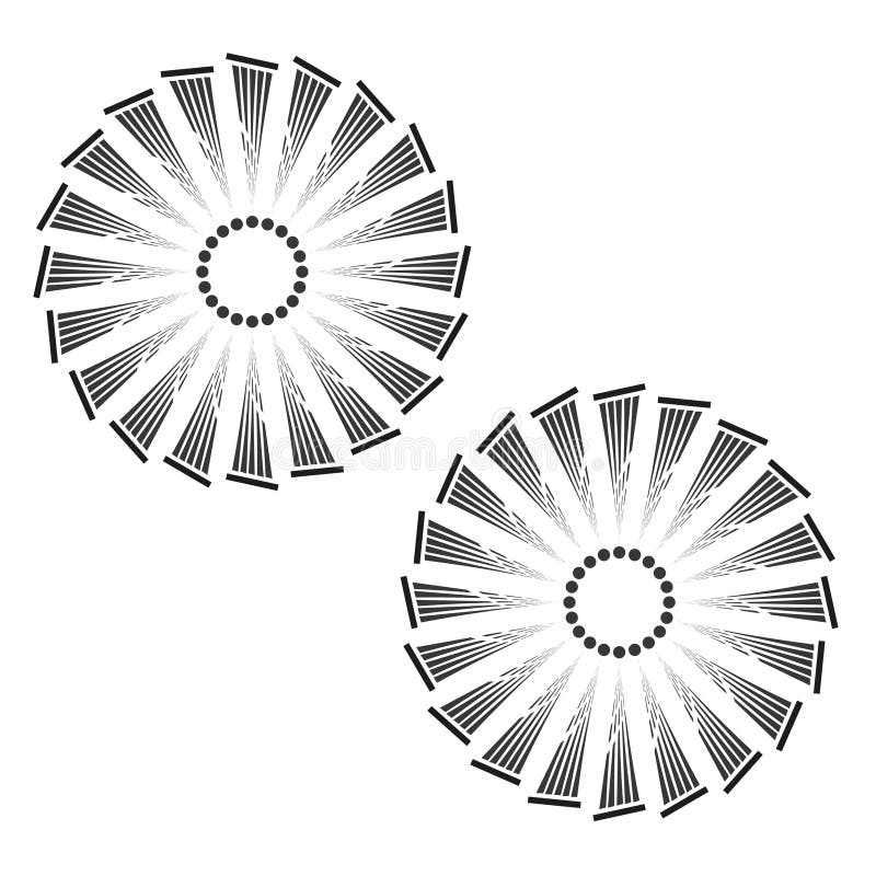 Circular Pattern Icon. Geometric Radial Shape. Optical Illusion Vector ...