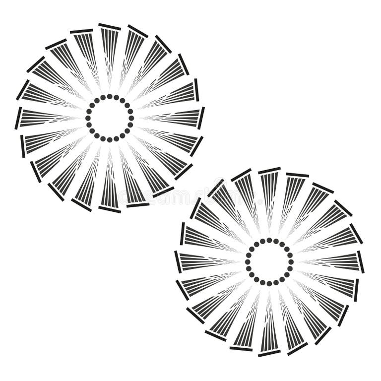Circular Pattern Icon. Geometric Radial Shape. Optical Illusion Vector ...