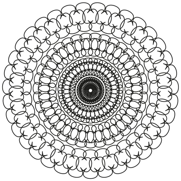 Circular Pattern Icon. Radiant Spiral Symbol. Black White Vector ...