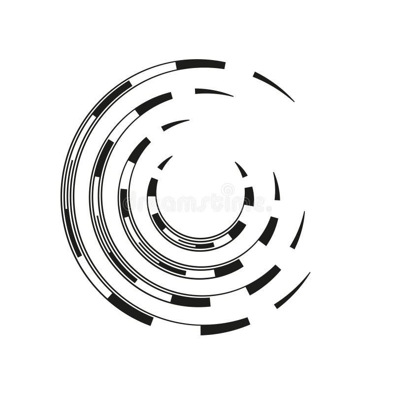 Circular Pattern Illustration. Wavy Line Design. Black White Contrast ...