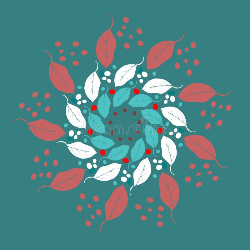 Circular pattern of leaves stock vector. Illustration of colorful ...