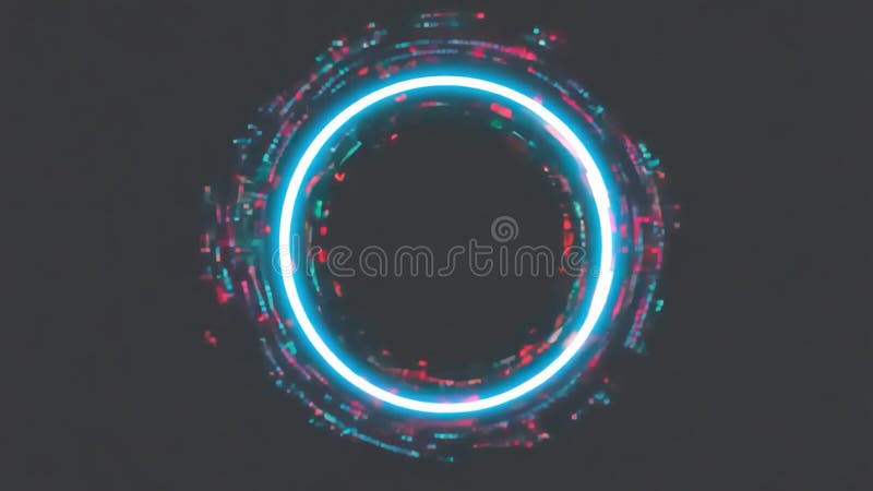 Circular Pattern of Light Trails Creating a Glowing Ring Against a Dark ...