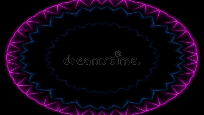 Circular Pattern of Neon Purple and Blue Flashing Flickering on a ...